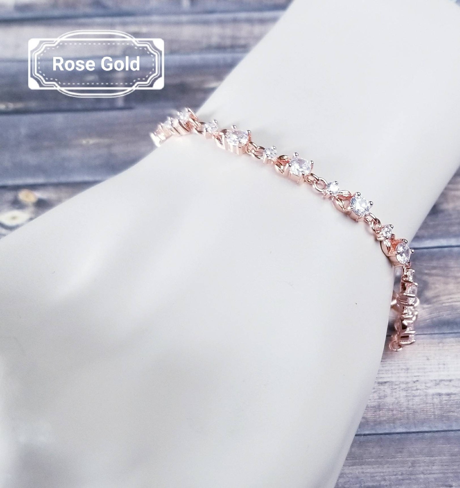 Rose Gold Bracelet - Rose Gold Jewelry - Bracelets - Rose Gold Wedding ...