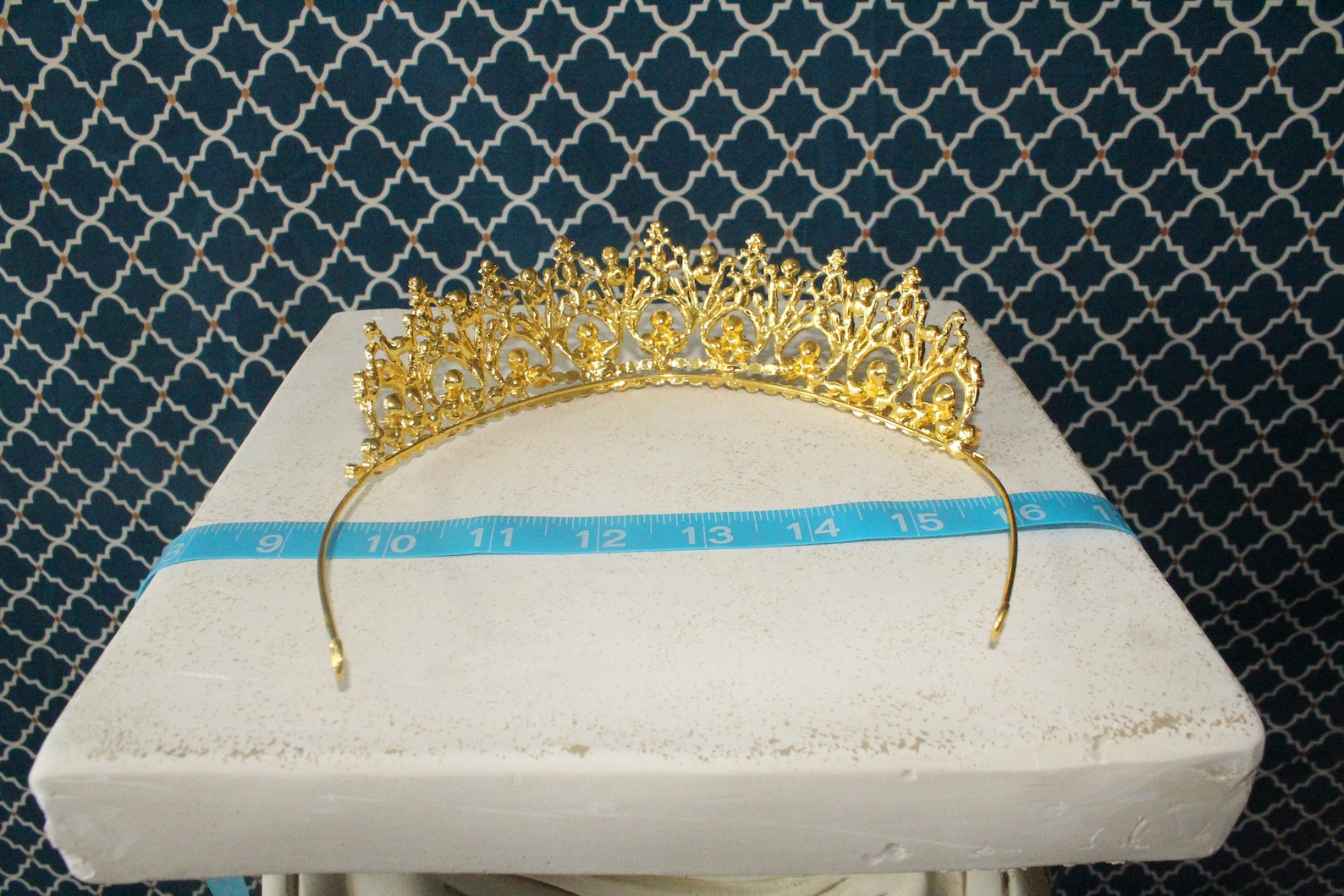 2" Gold Tiara, Gold Crystal Tiara, Gold Headband, Gold Tiaras, Gold ...