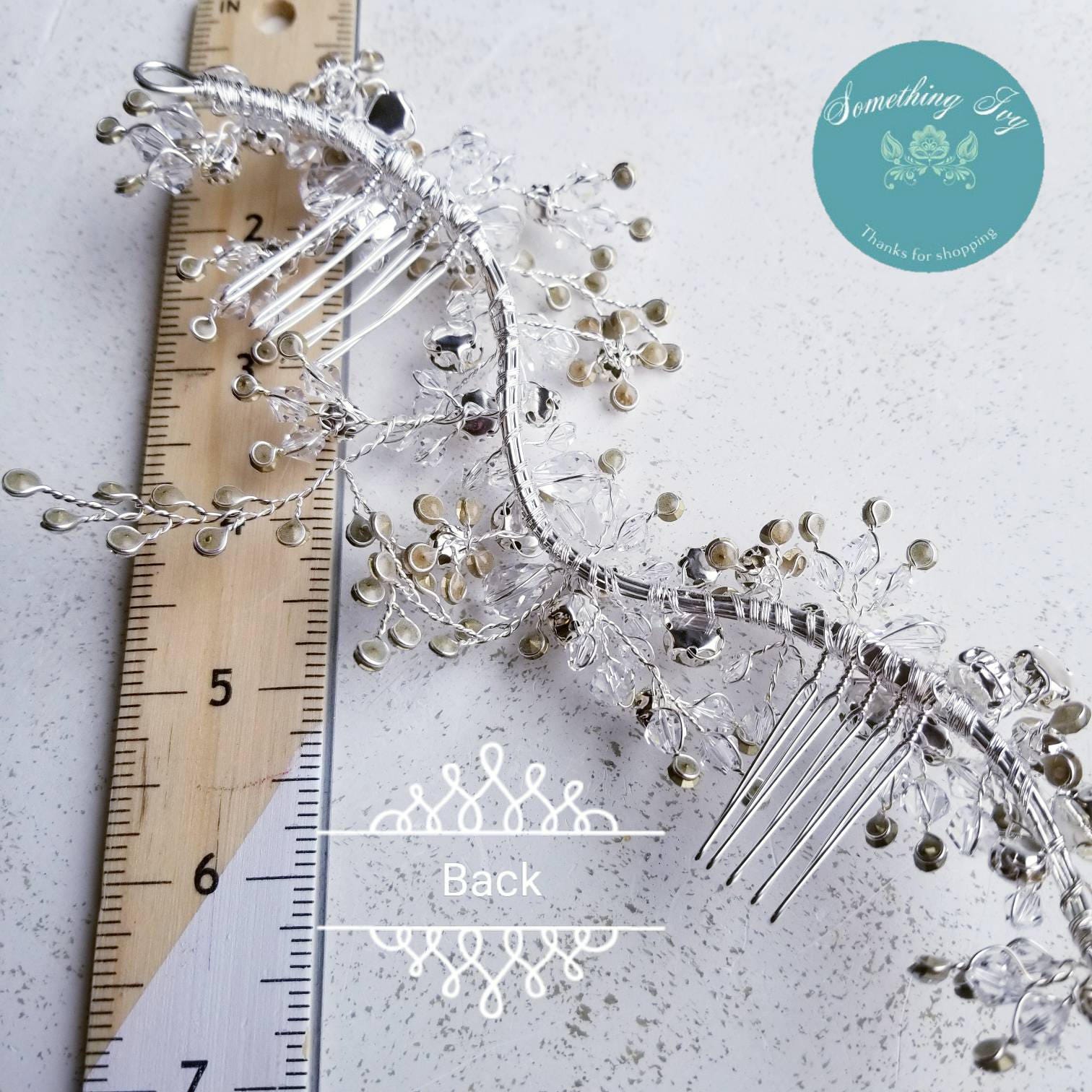 Crystal Silver Double Comb Bridal Combs Silver Combs Art | Etsy