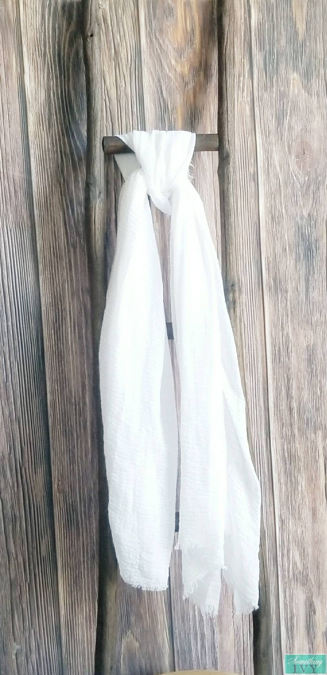 Lux Soft White Cotton Shawl - White Color Wrap - Pashmina - Cover Ups ...