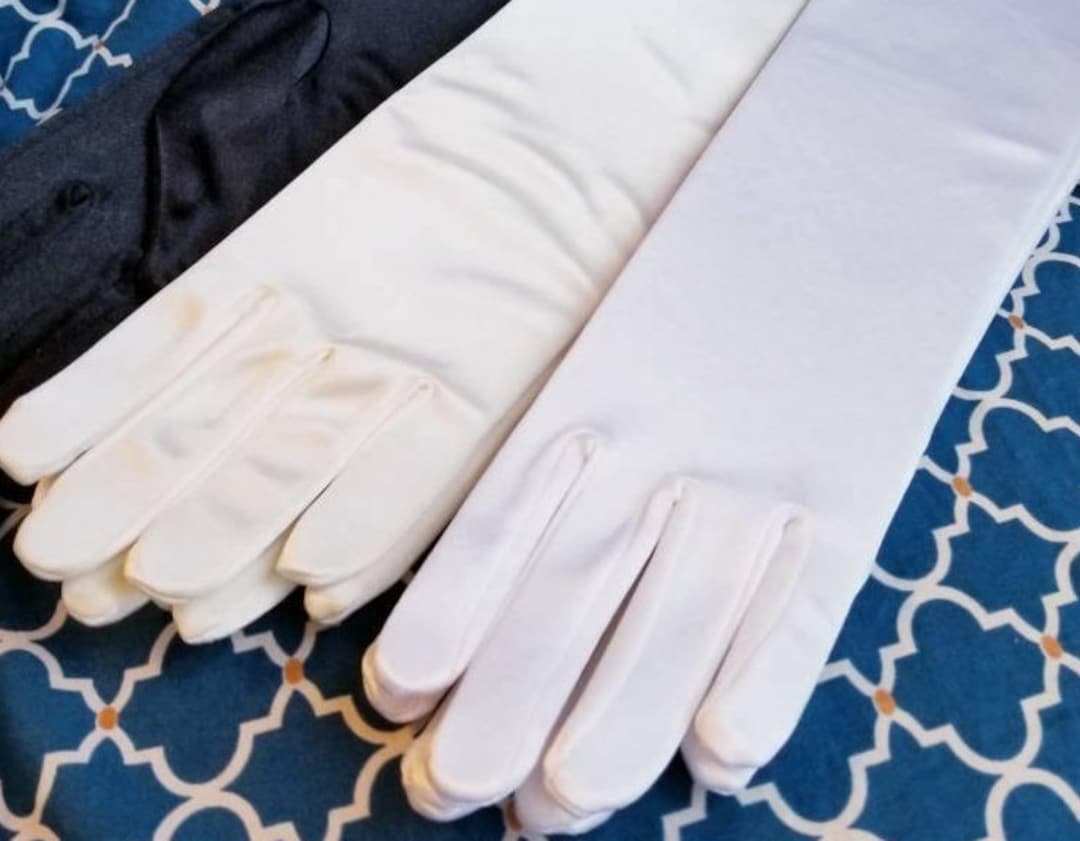 Choose Color - 23" Long - Opera Gloves Satin - Formal Wear Gloves ...