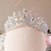 Crown Set - Multi Color 2.5" Queen Crown Silver With A/B Crystals ...