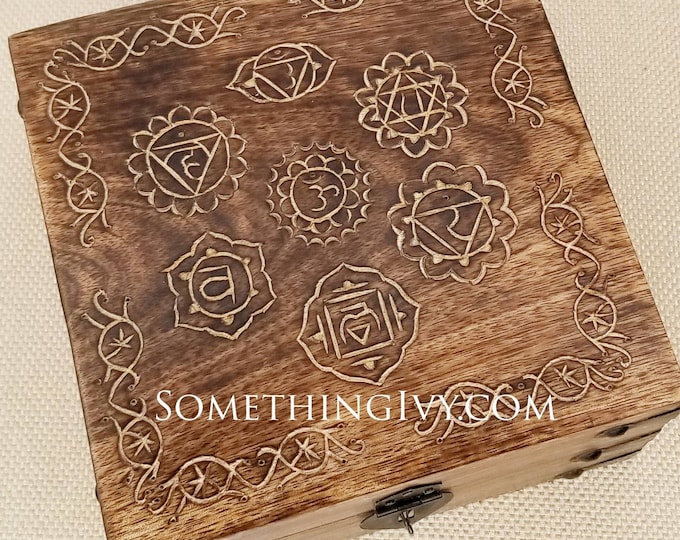 Seven Chakra Carved Wood Box 7 Chakra Gift Box 7 Chakras - Etsy