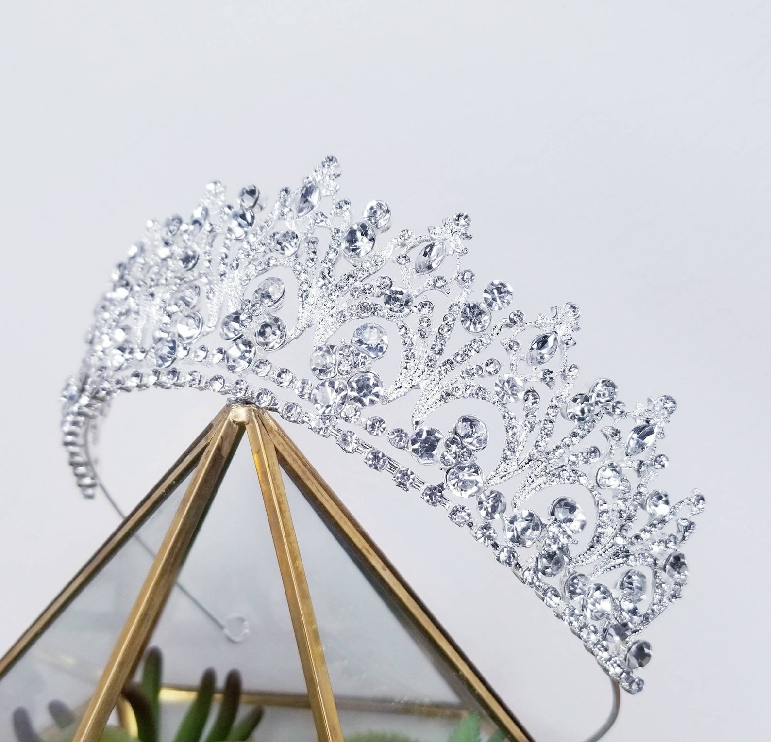 Fast Ship - 2" Silver Tiara,silver Crystal Tiara, Silver Headband ...