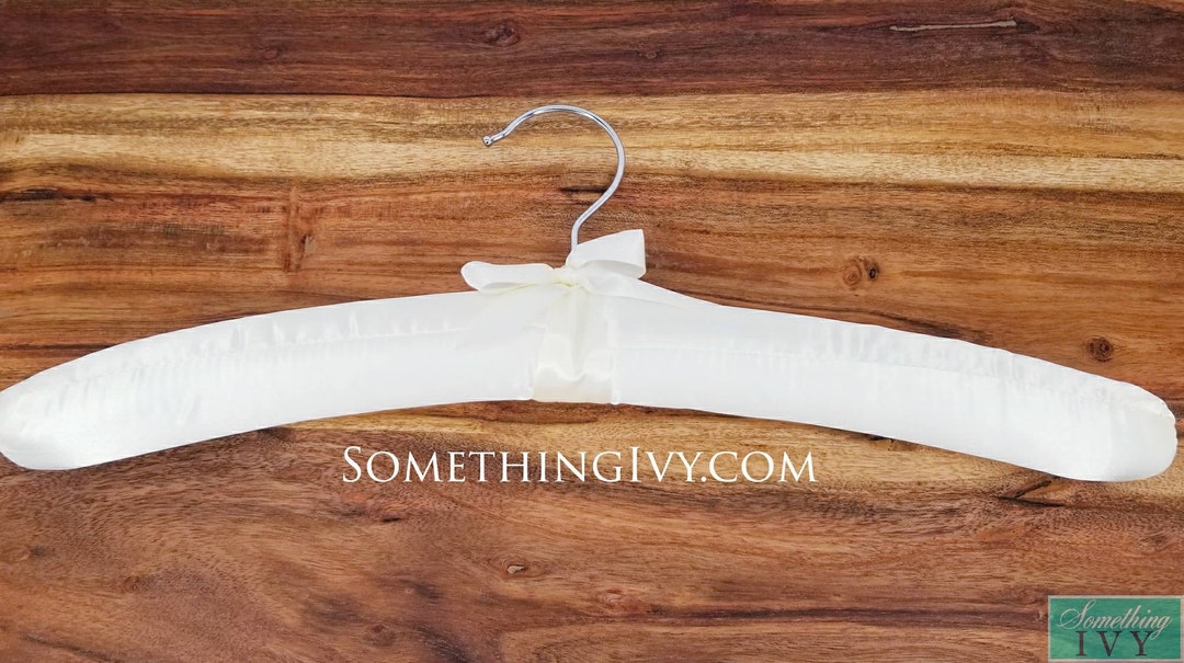 Fast Ship - Ivory Padded Dress Hanger, Satin Padded Hanger, Ivory Satin ...