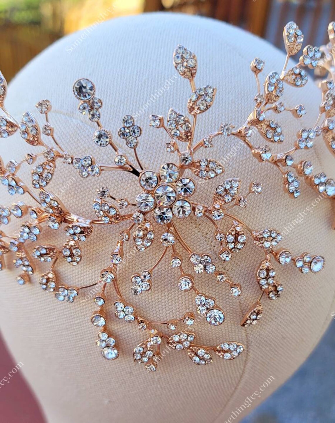 Fast Ship Chunky Rose Gold Crescent Headpiece Rose Gold Side - Etsy