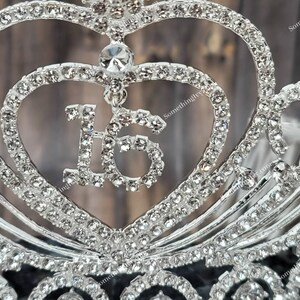 3.2" Sweet 16 Quince Crown- Sweet 16 Silver Pageant Crown - Sweet 16 ...