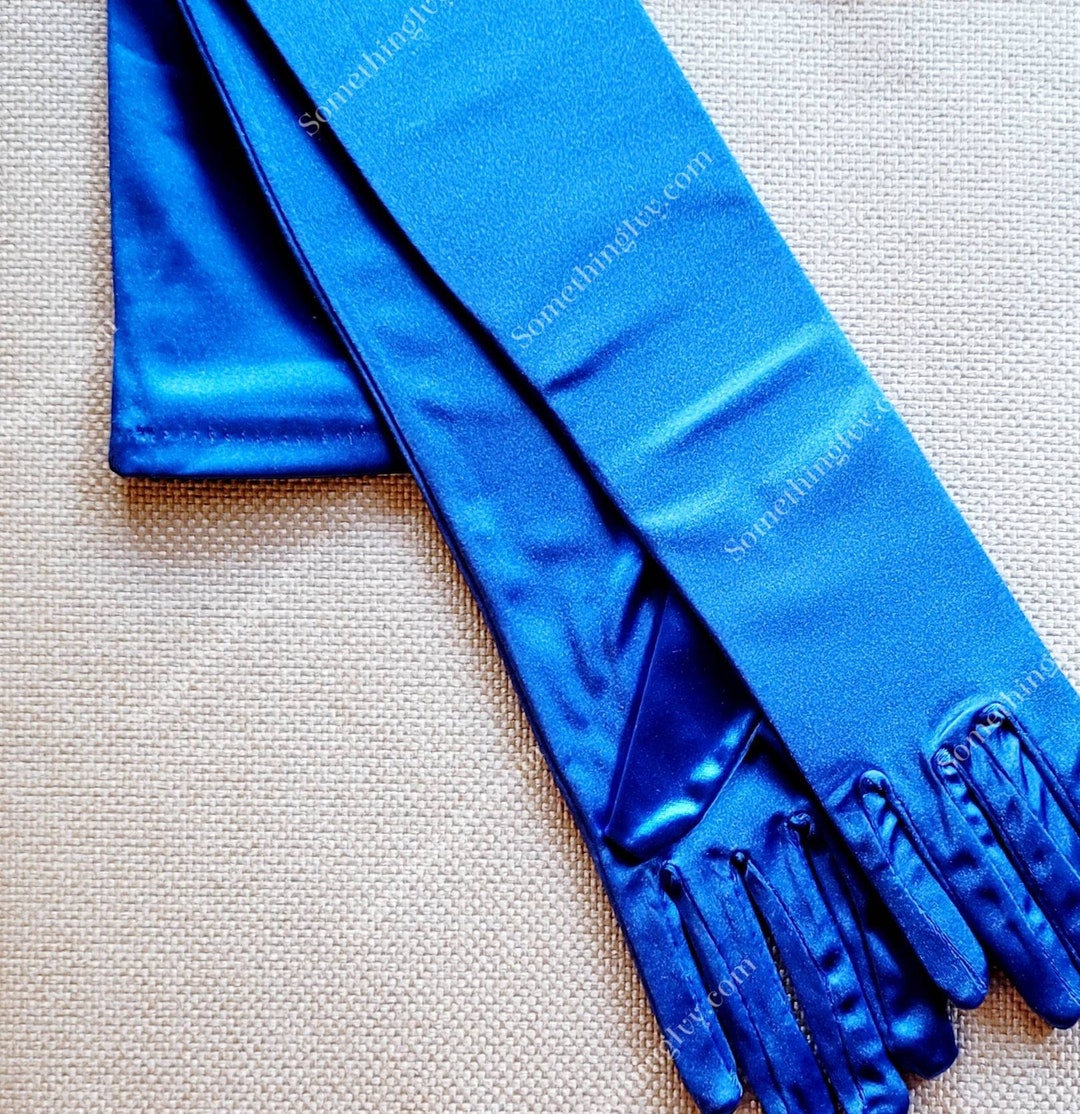 23" Royal Blue Opera Gloves - Sapphire Blue Formal Gloves - Blue ...