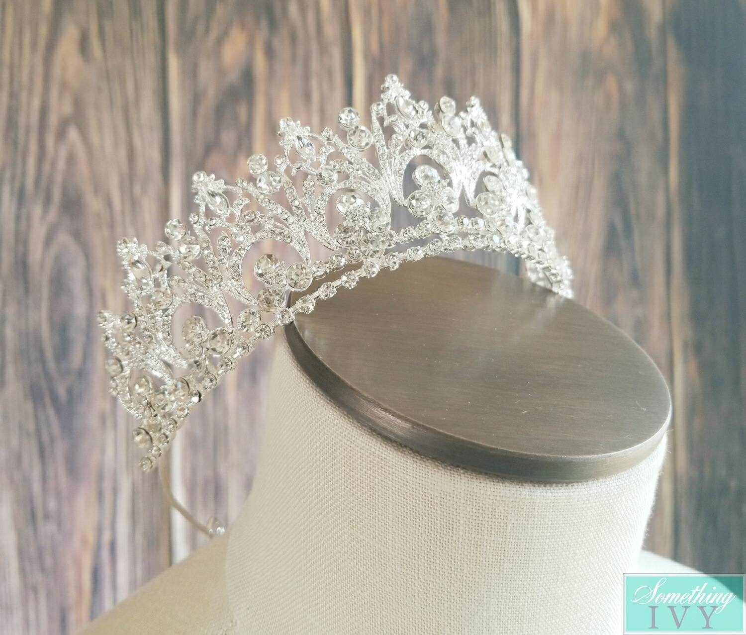 Fast Ship - 2" Silver Tiara,silver Crystal Tiara, Silver Headband ...