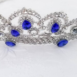 2.5" - Royal Blue and Silver Tiara Quinceanera Crown- Pageant Crown ...