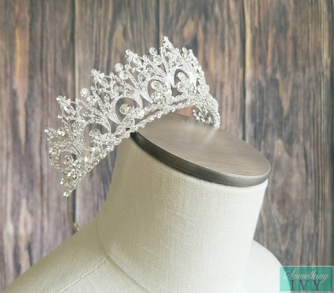 Fast Ship - 2" Silver Tiara,silver Crystal Tiara, Silver Headband ...