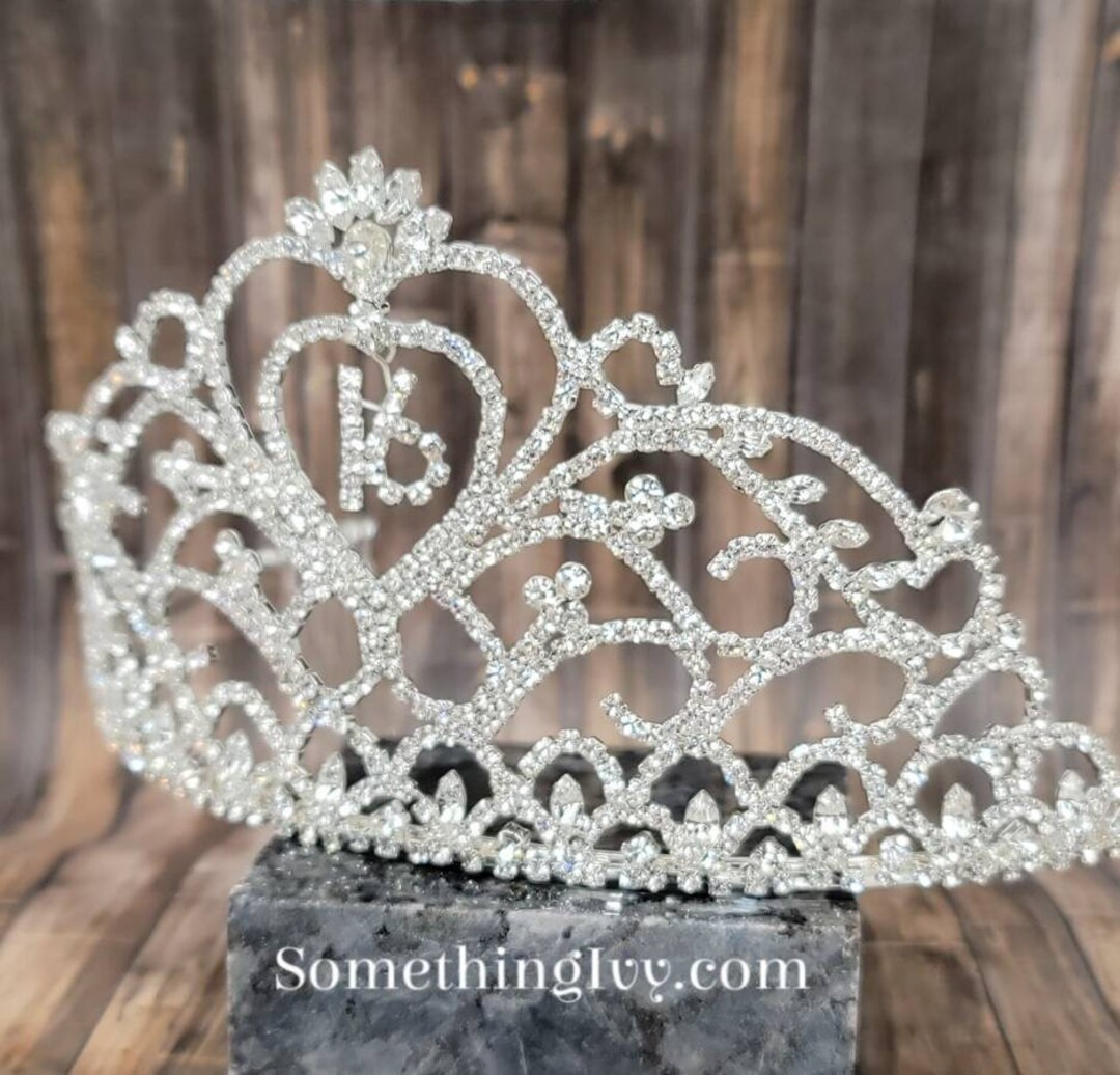 Choose Colors - 3.5" Sweet 15/16 Quince Crown- Sweet 16 Silver Pageant ...