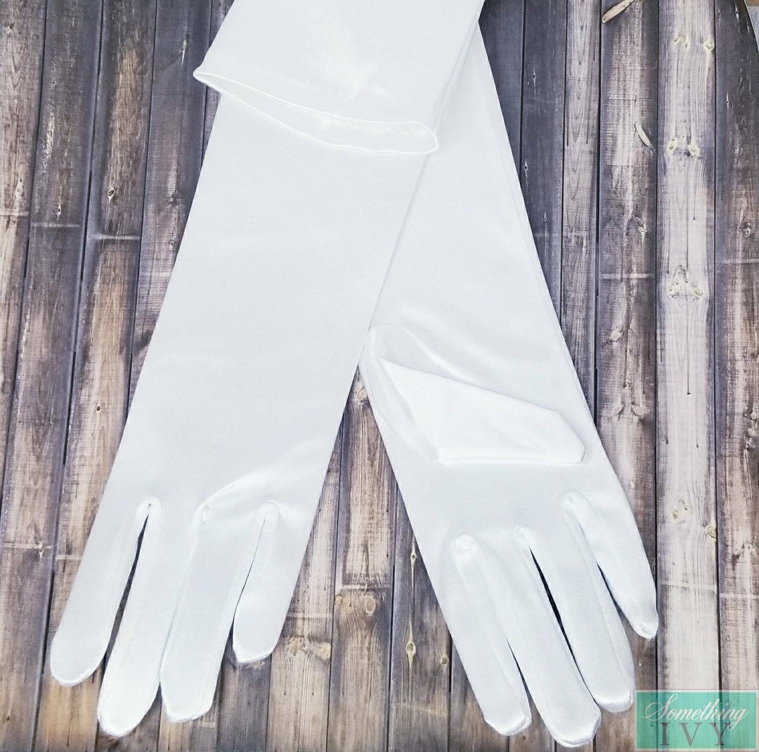 18 White Opera Gloves Satin Formal Wear Gloves Costume Gloves White ...