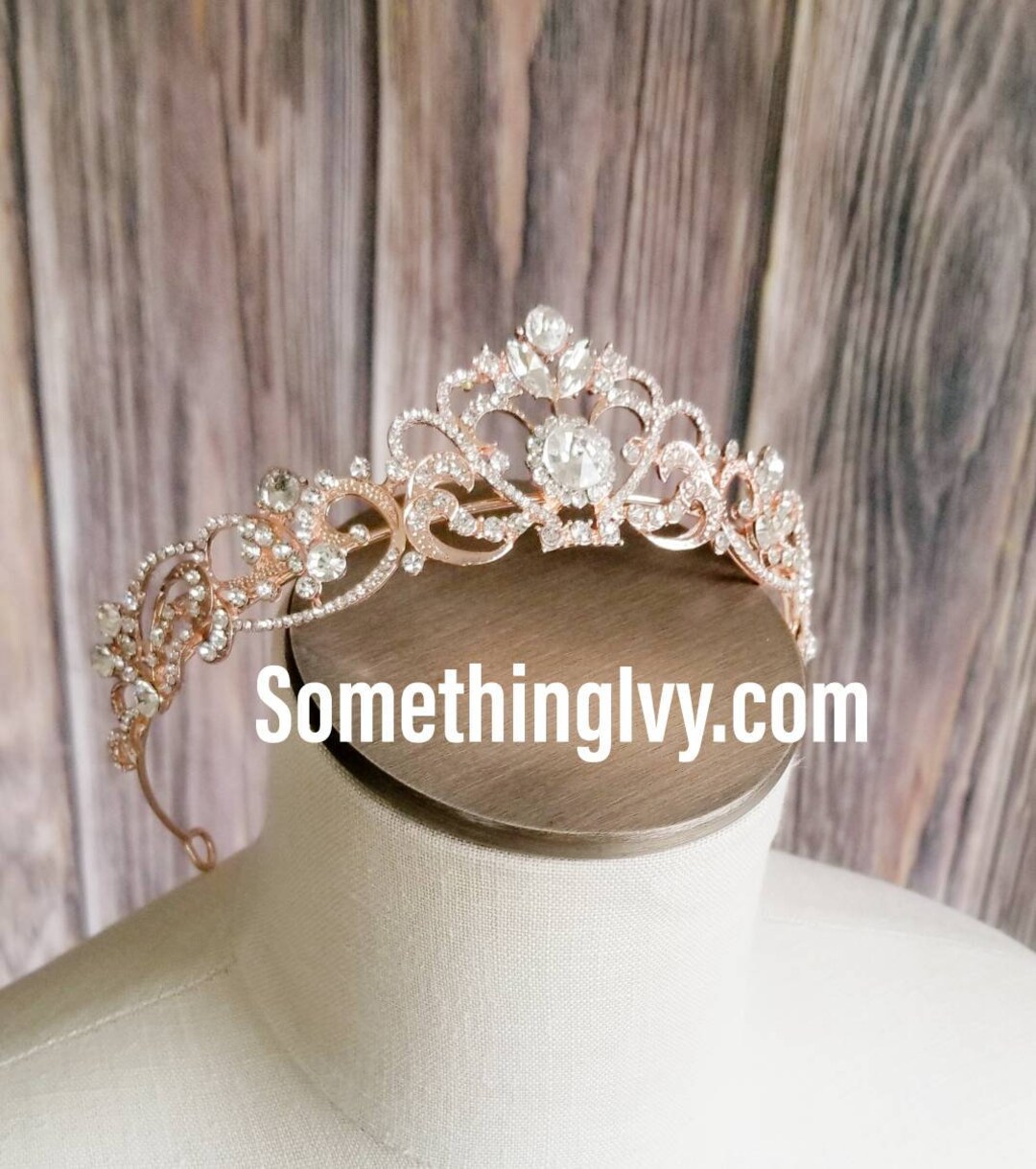 Fast Ship - Rose Gold - Heart Shaped Tiara Headband - Crystal and ...