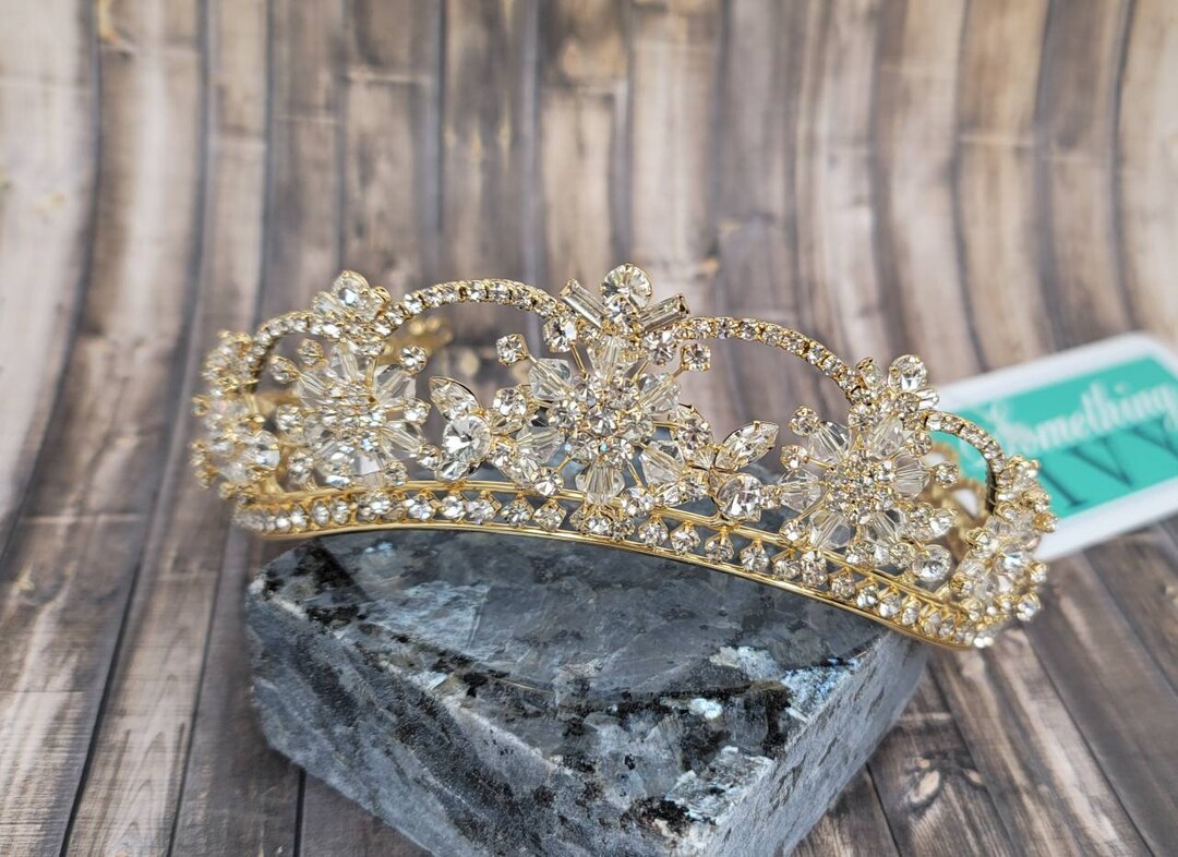 Fast Ship - Gold Contoured Tiara,gold Headband, Gold Hair Tiara, Gold ...