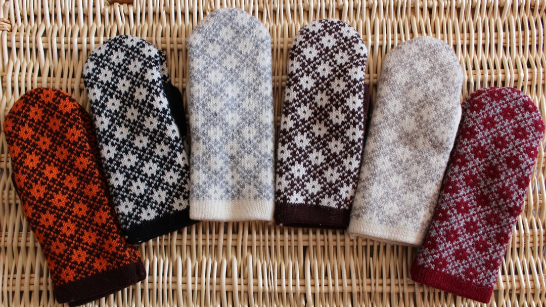 Norwegian Double Knit Mittens, Winter Double Mittens,snowflake Mittens ...