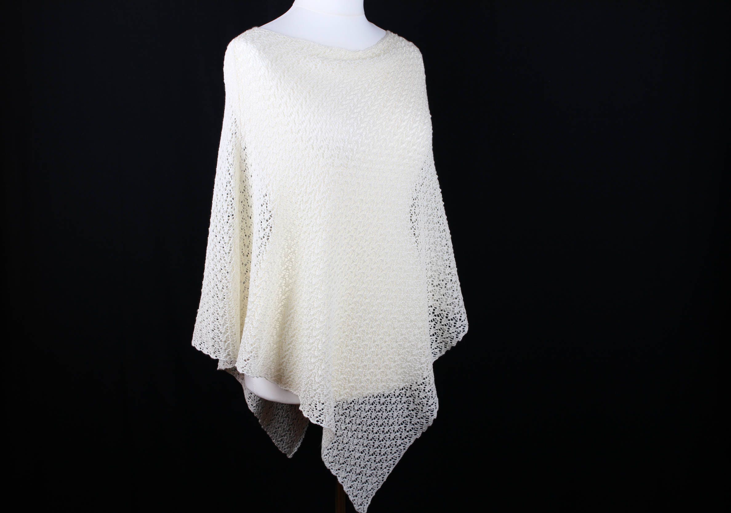 White Lace Poncho Knit Summer Poncho Lightweight Poncho | Etsy