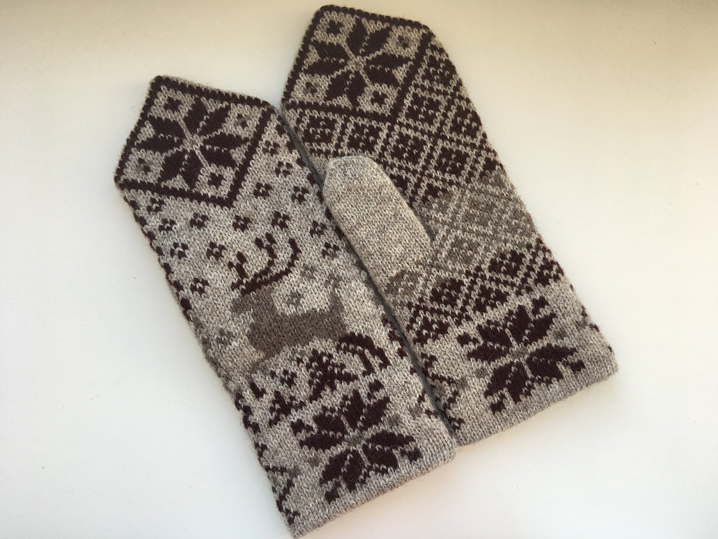 Norwegian Double Knit Mittens Christmas Wool Mittens Winter - Etsy