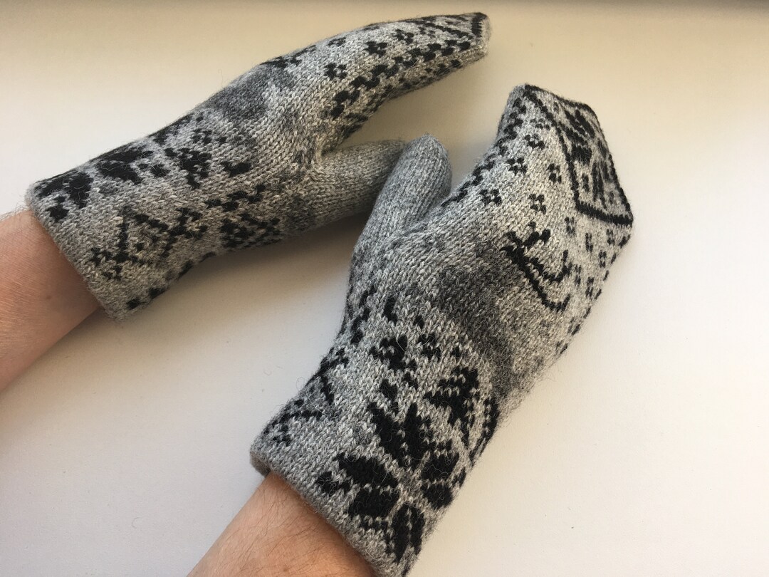 Norwegian Double Knit Mittens, Christmas Wool Mittens, Winter Double ...