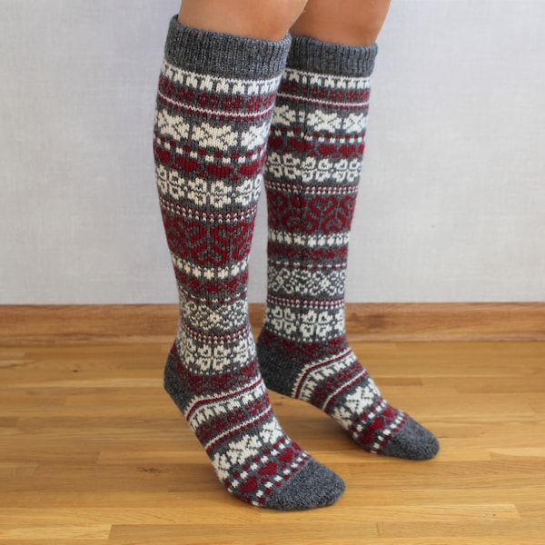 Womens Nordic Long Socks - Etsy UK