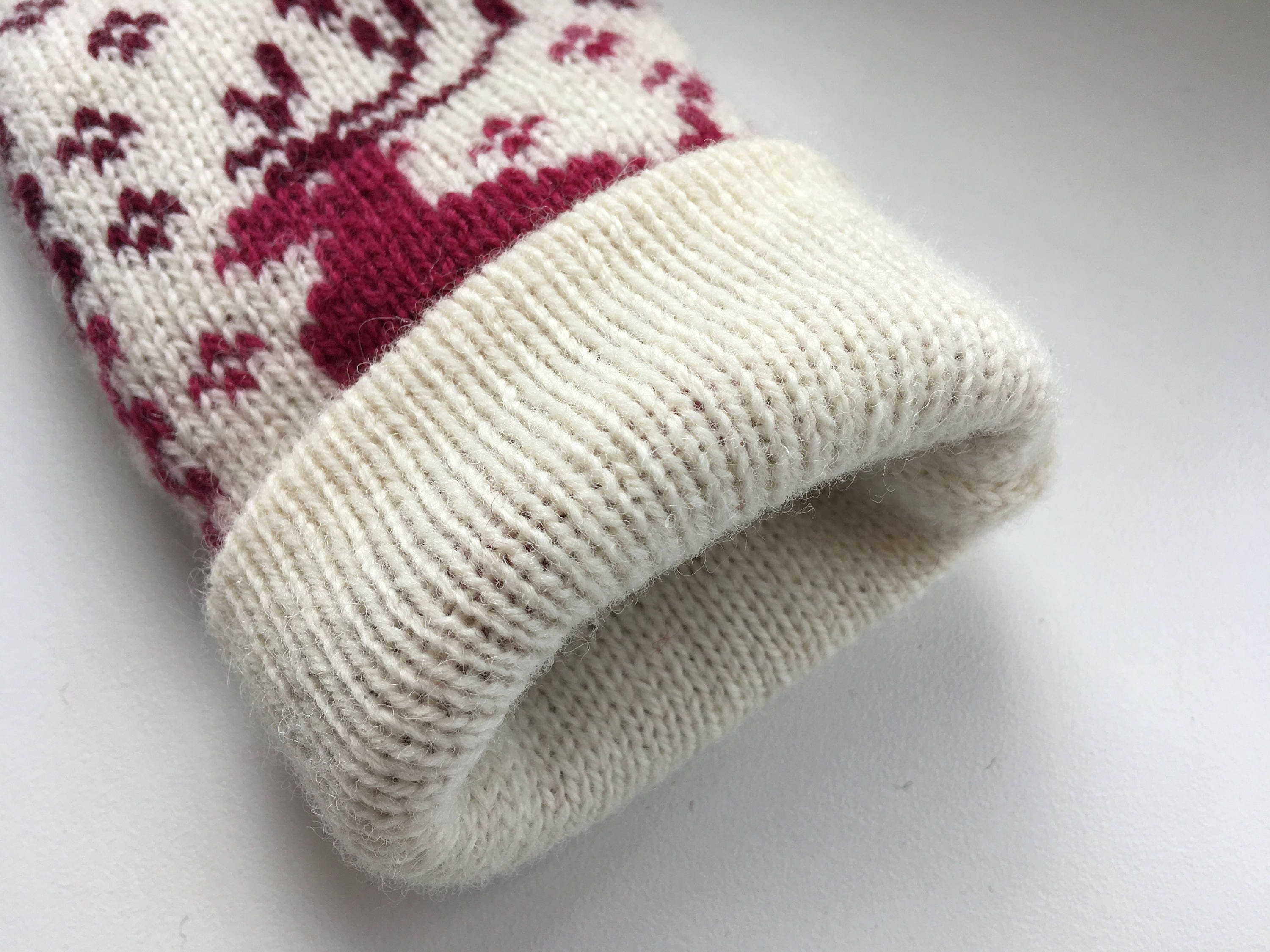 Nordic Double Knit Mittens Norwegian Wool Mittens Winter - Etsy