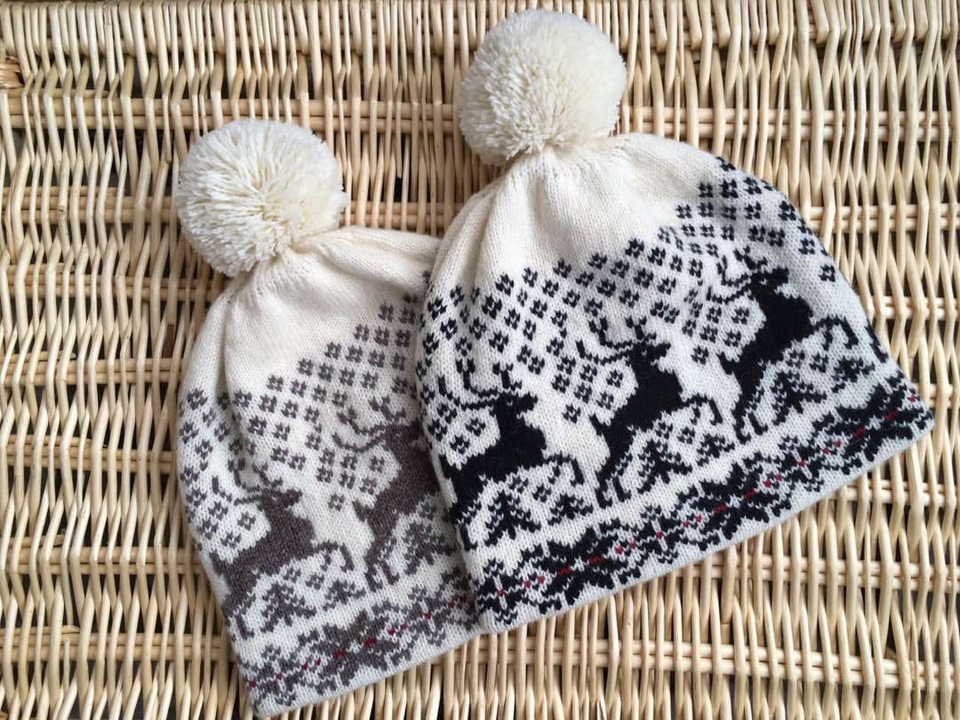Norwegian Wool Hat, Womens Winter Hat, Nordic Knit Wool Hat, Christmas ...