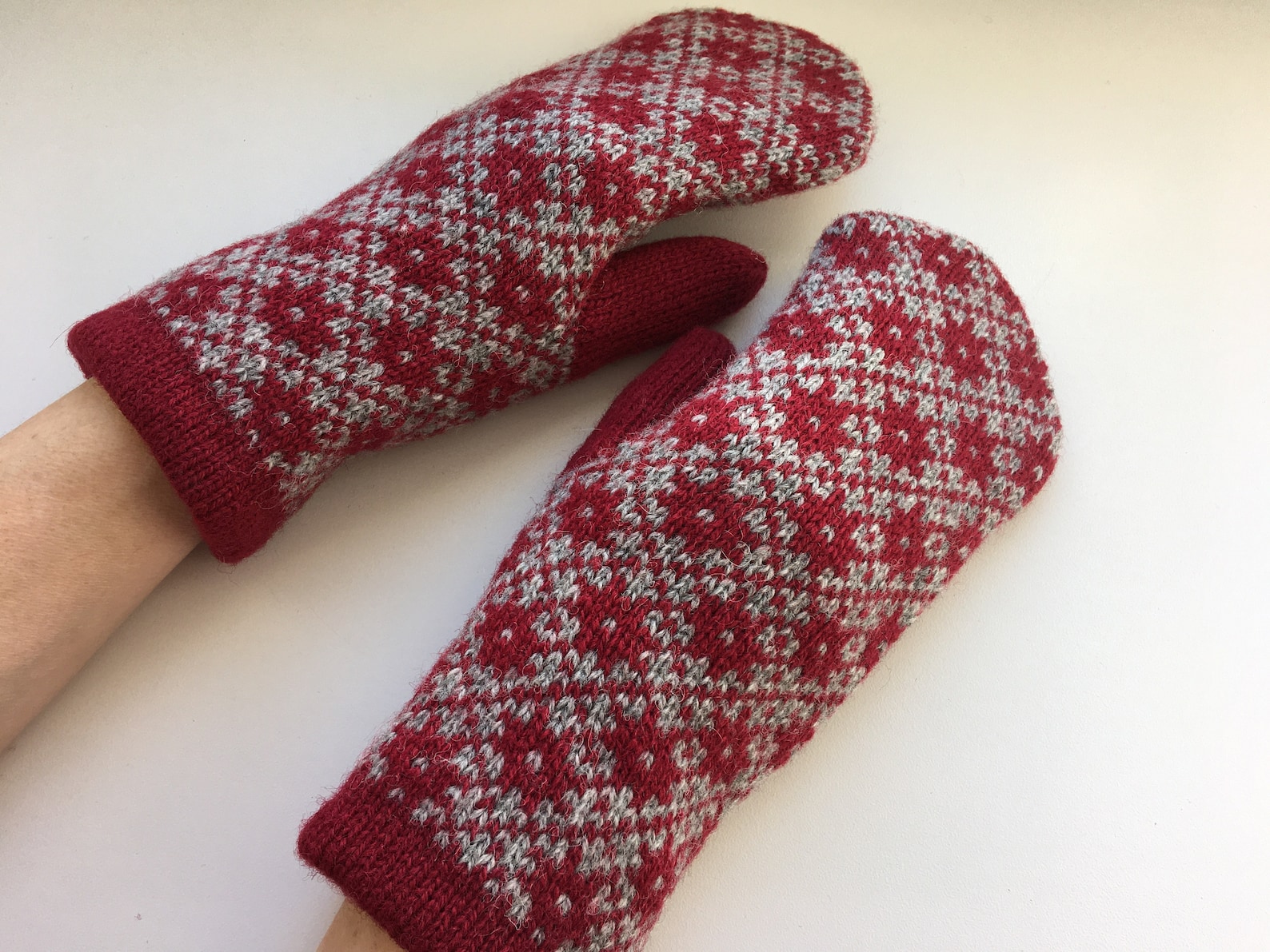 Norwegian Double Knit Mittens Winter Double Mittenssnowflake | Etsy