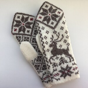Nordic Double Knit Mittens, Norwegian Wool Mittens, Winter Double ...