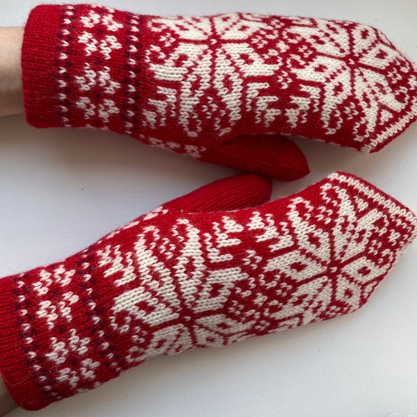 Red Mittens - Etsy