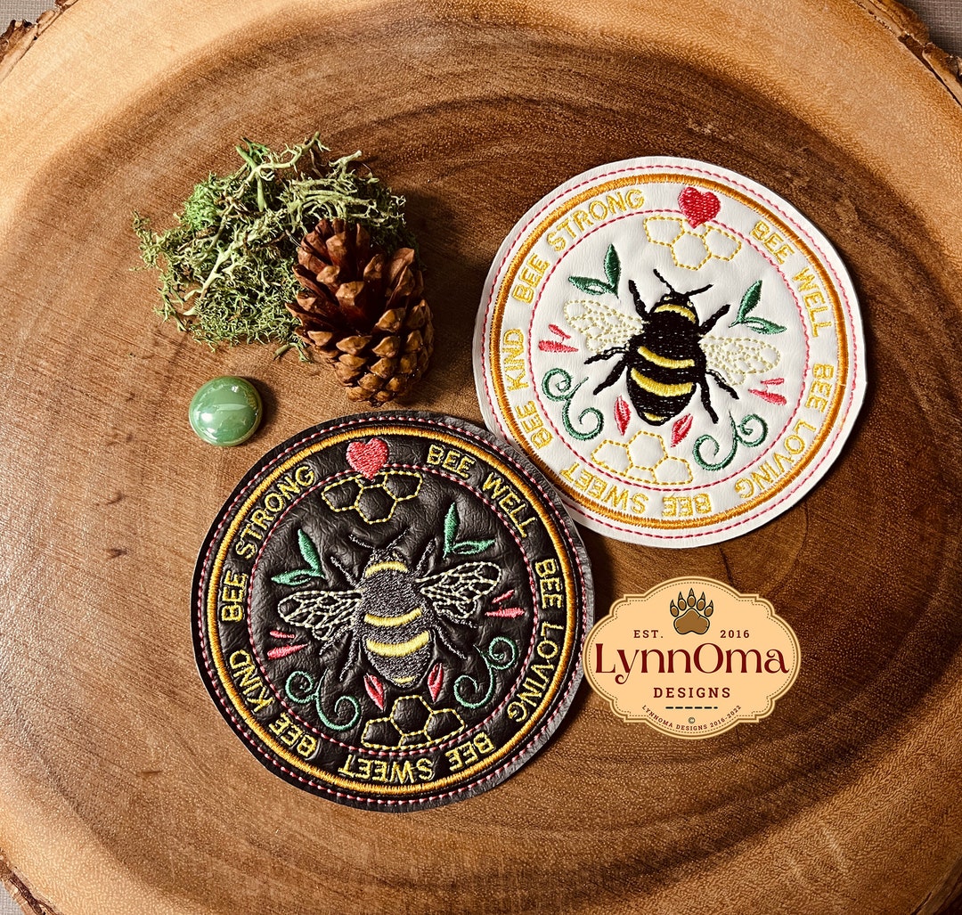 Digital File ~ Embroidered Bee Coaster Design for Machine Embroidery ...