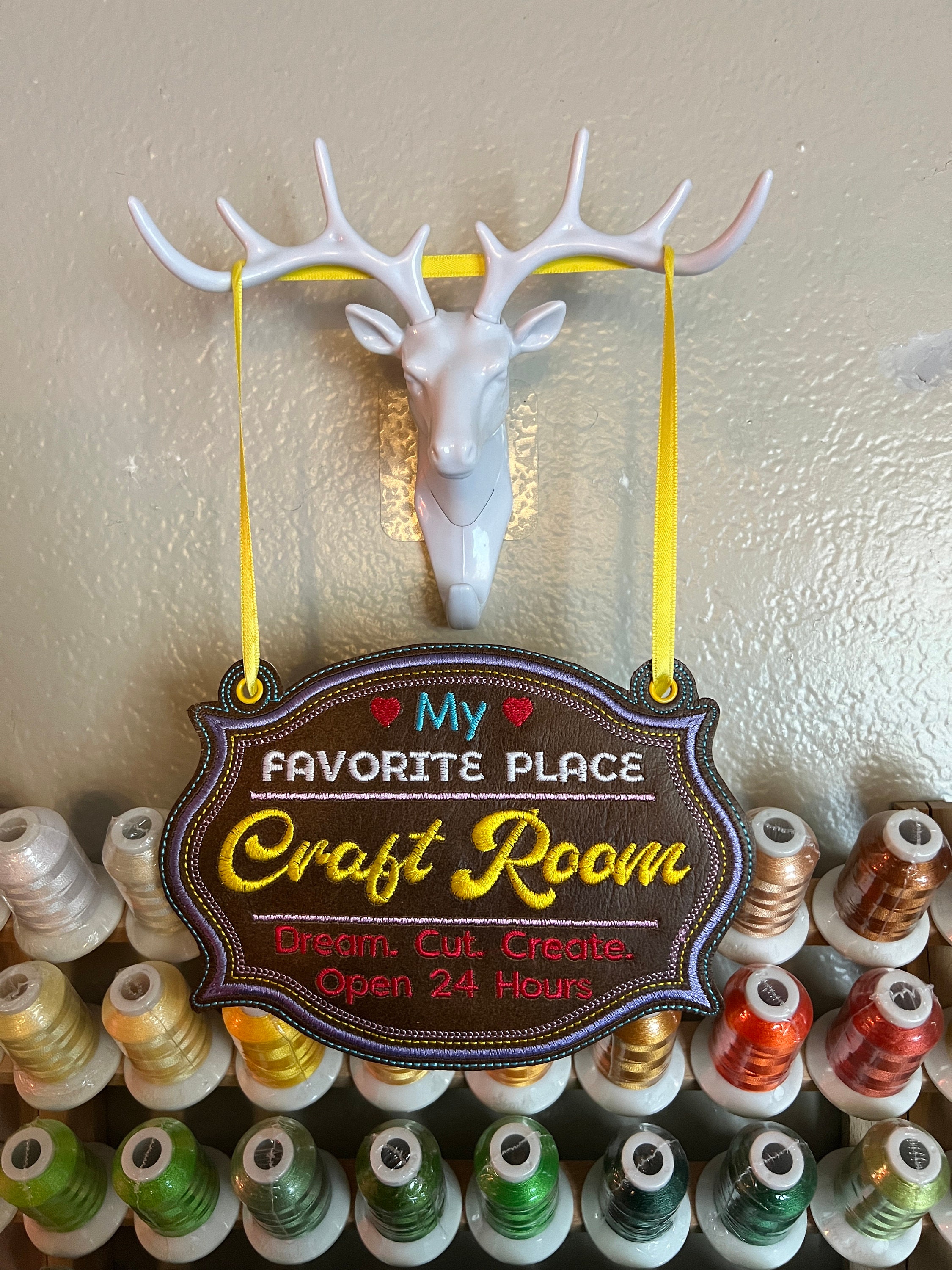 Digital File ~embroidered Craft Room Sign Design for Machine Embroidery ...