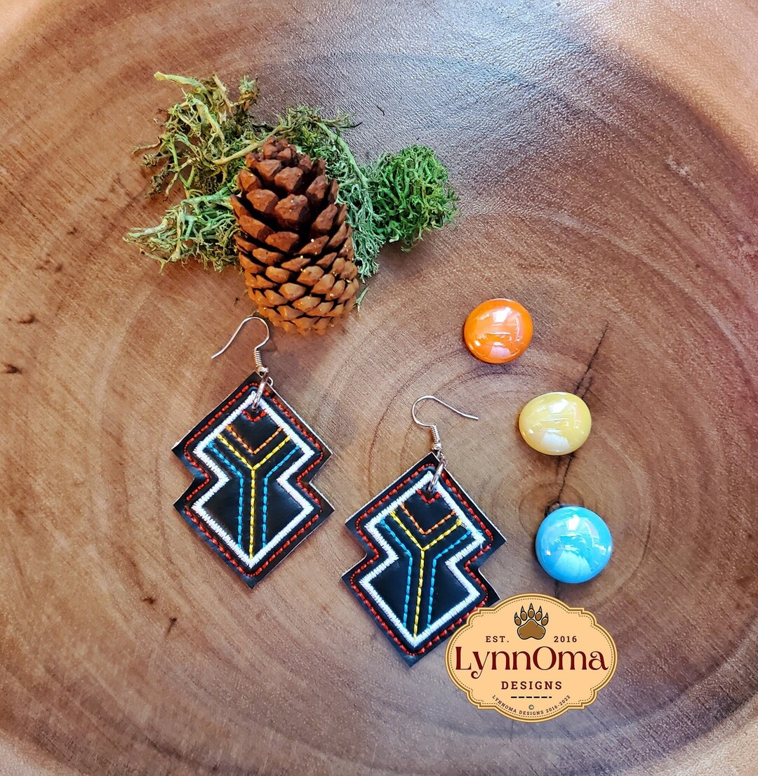 Digital File~ Embroidered Retro Earrings Design for Machine Embroidery ...