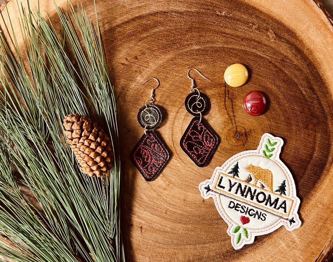 Digital File ~ Embroidered 2-piece Flowy Earrings Design for Machine ...