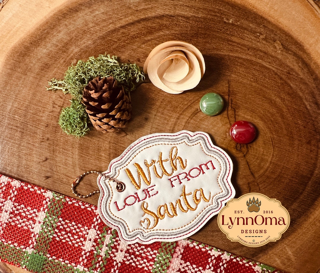 Digital File ~ Embroidered With Love From Santa Gift Tag Design for ...