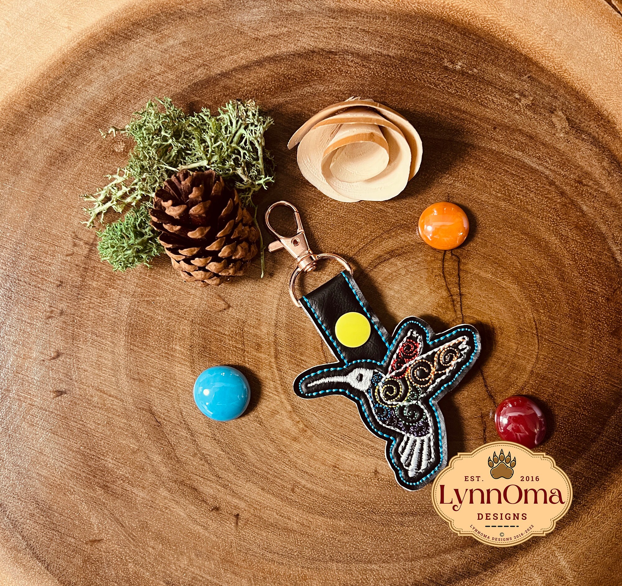 Digital File Embroidered Rainbow Hummingbird Key Chain Fob - Etsy