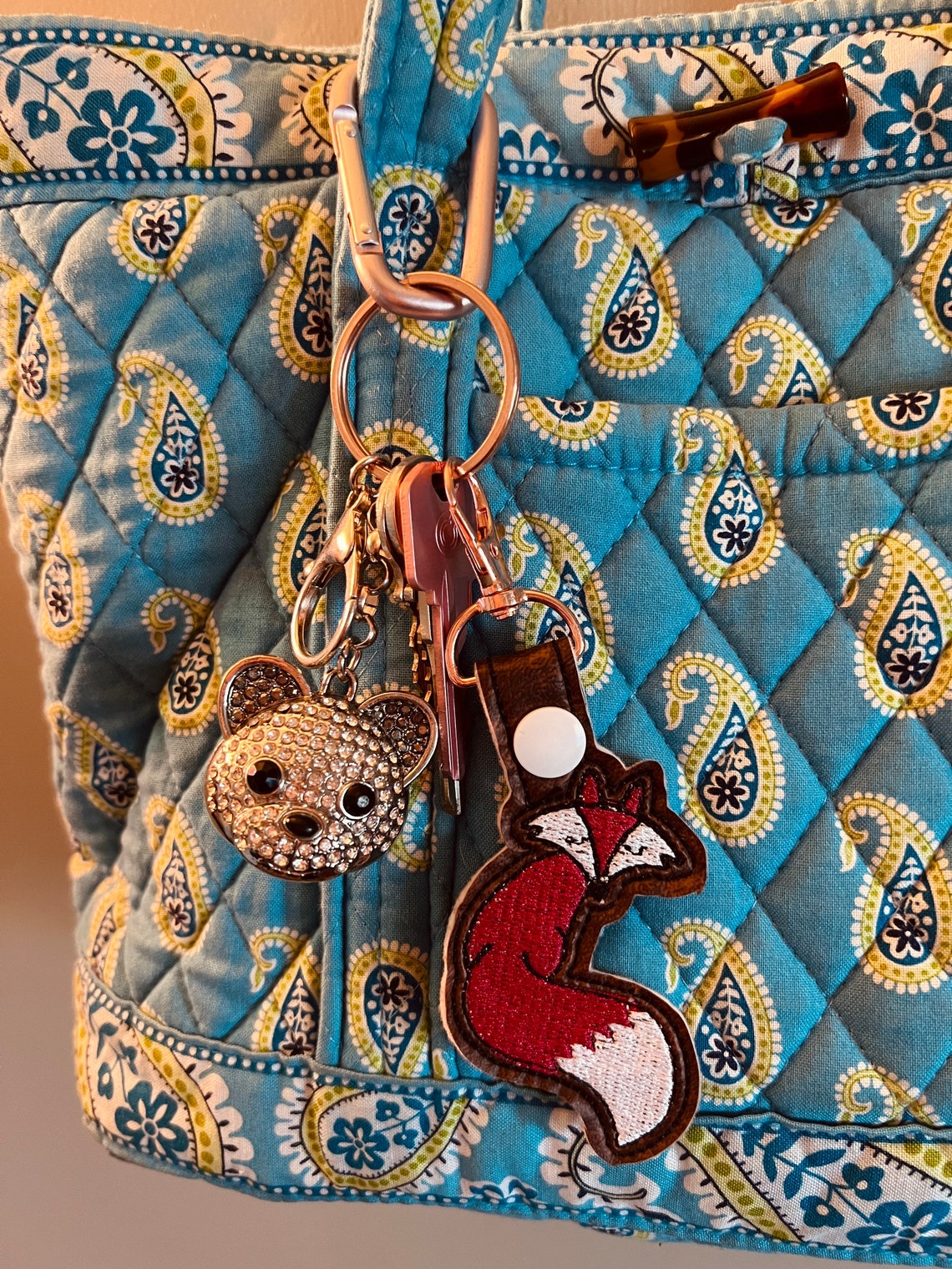 Digital File Embroidered Red Fox Key Chain Fob Design for - Etsy