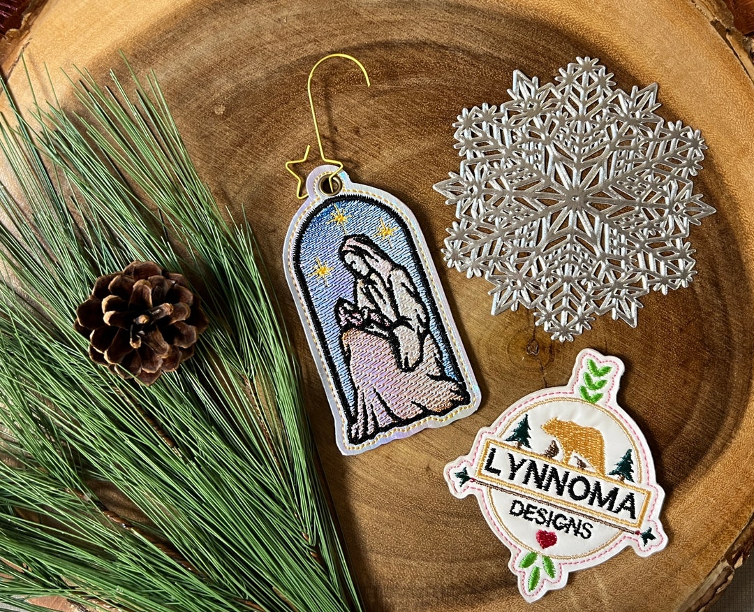 Digital File ~ Embroidered Mary and Child Ornament Design for Machine ...