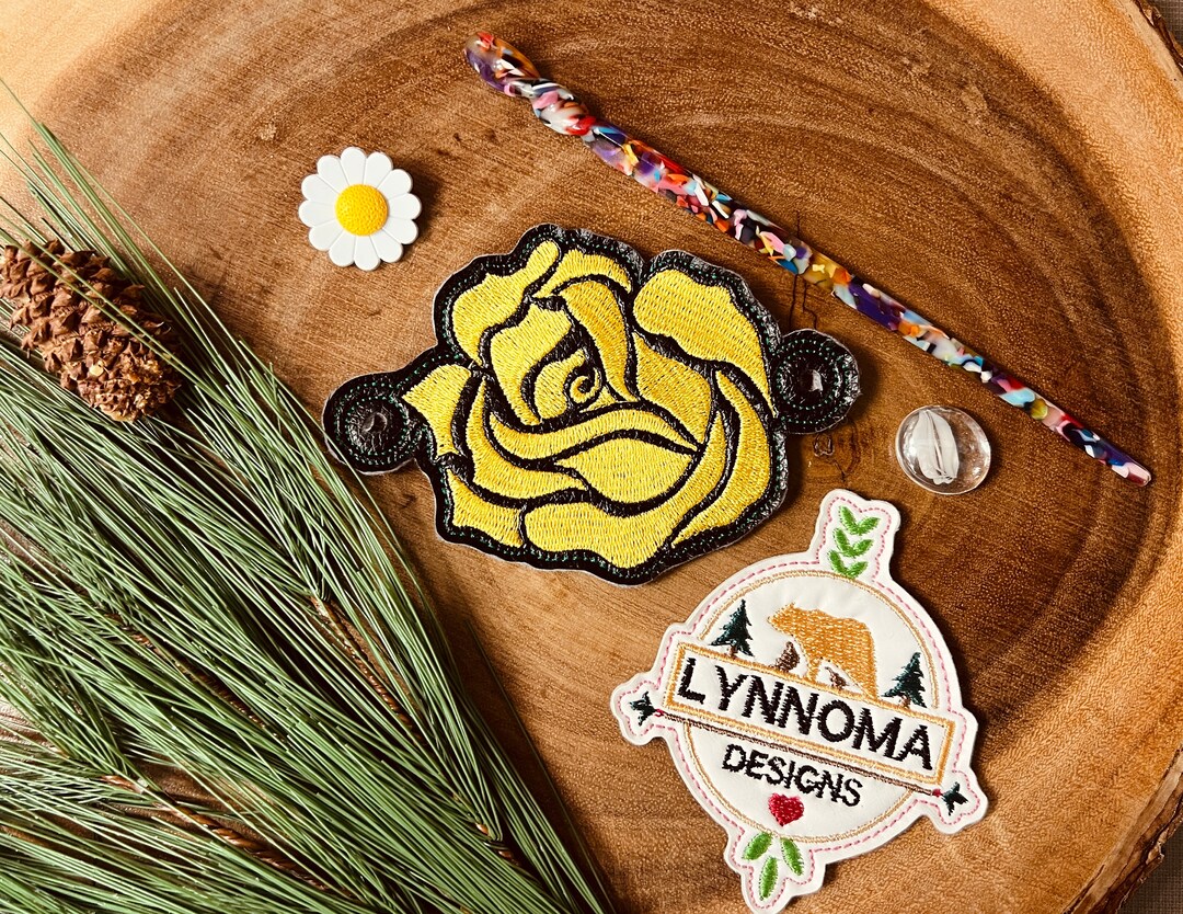 Embroidered Yellow Rose Hair Bun Cover Design: 4x4 Hoop (digital File ...