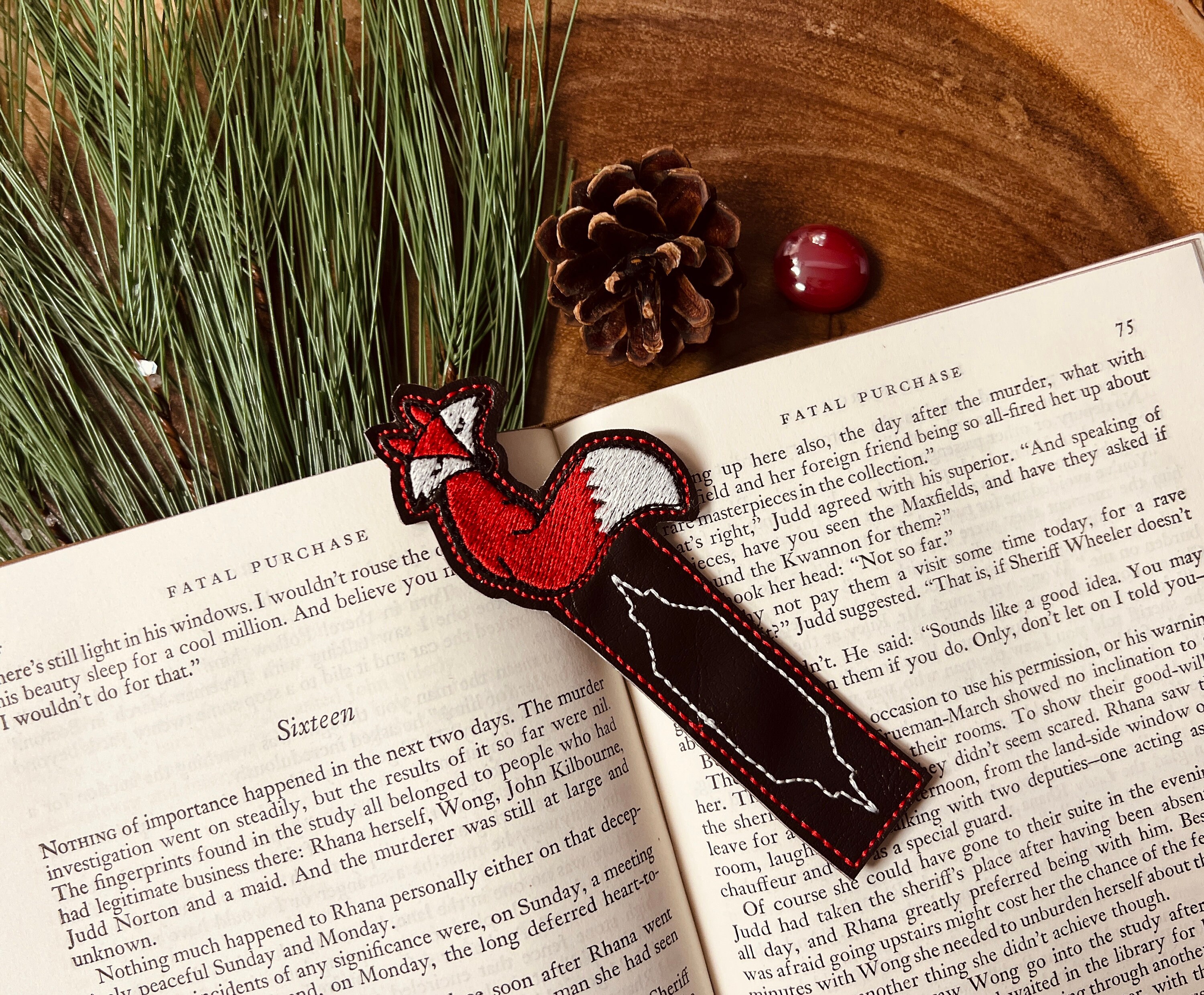 Digital File Embroidered Red Fox Bookmark Design for Machine - Etsy