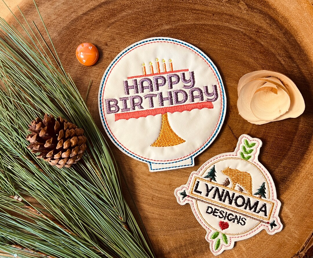 Digital File embroidered Happy Birthday Cake Topper Design for Machine ...