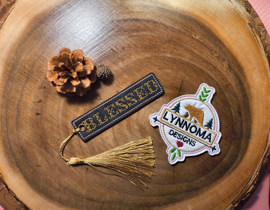 Digital File. Embroidered Blessed Bookmark Fob Design for Machine ...