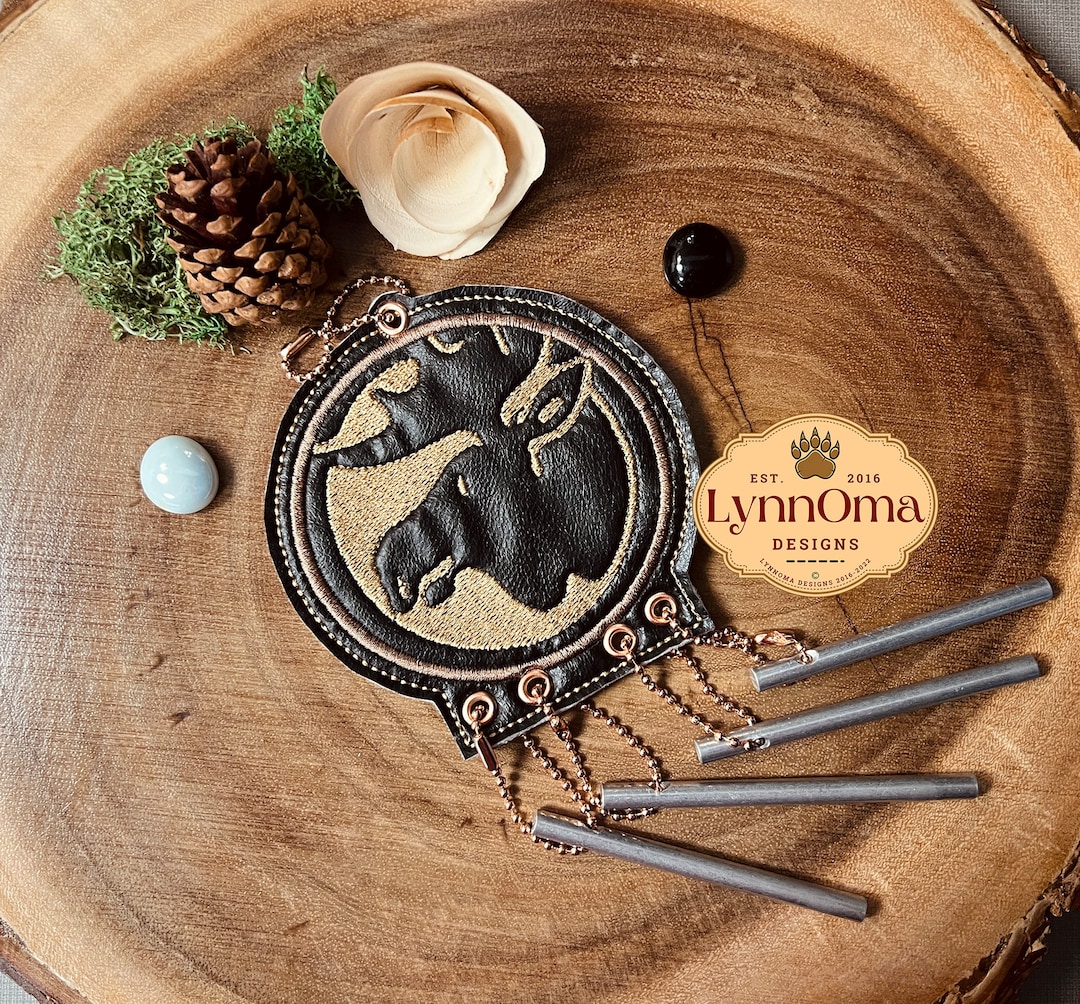 Embroidered Moose Head Wind Chime Design: 4x4 Hoop (digital File) - Etsy