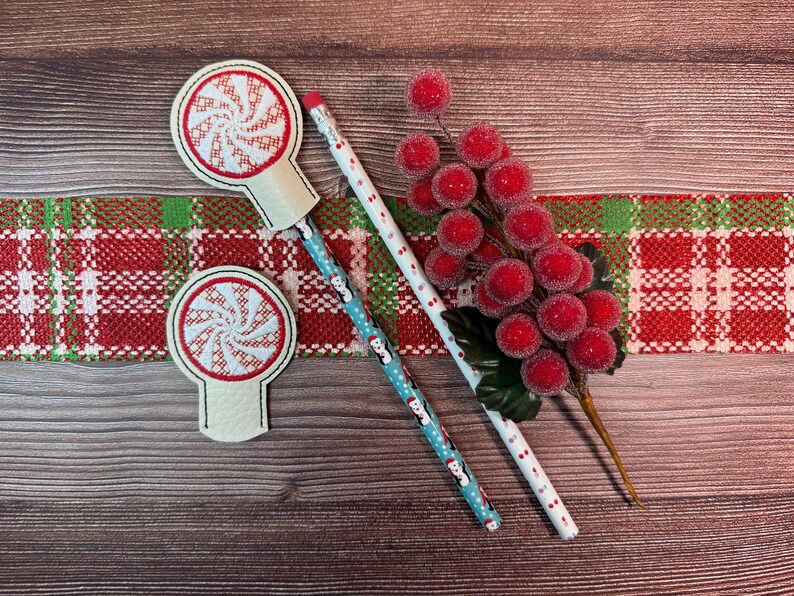Christmas Candy Pencil Topper Embroidery Design (digital File) - Etsy