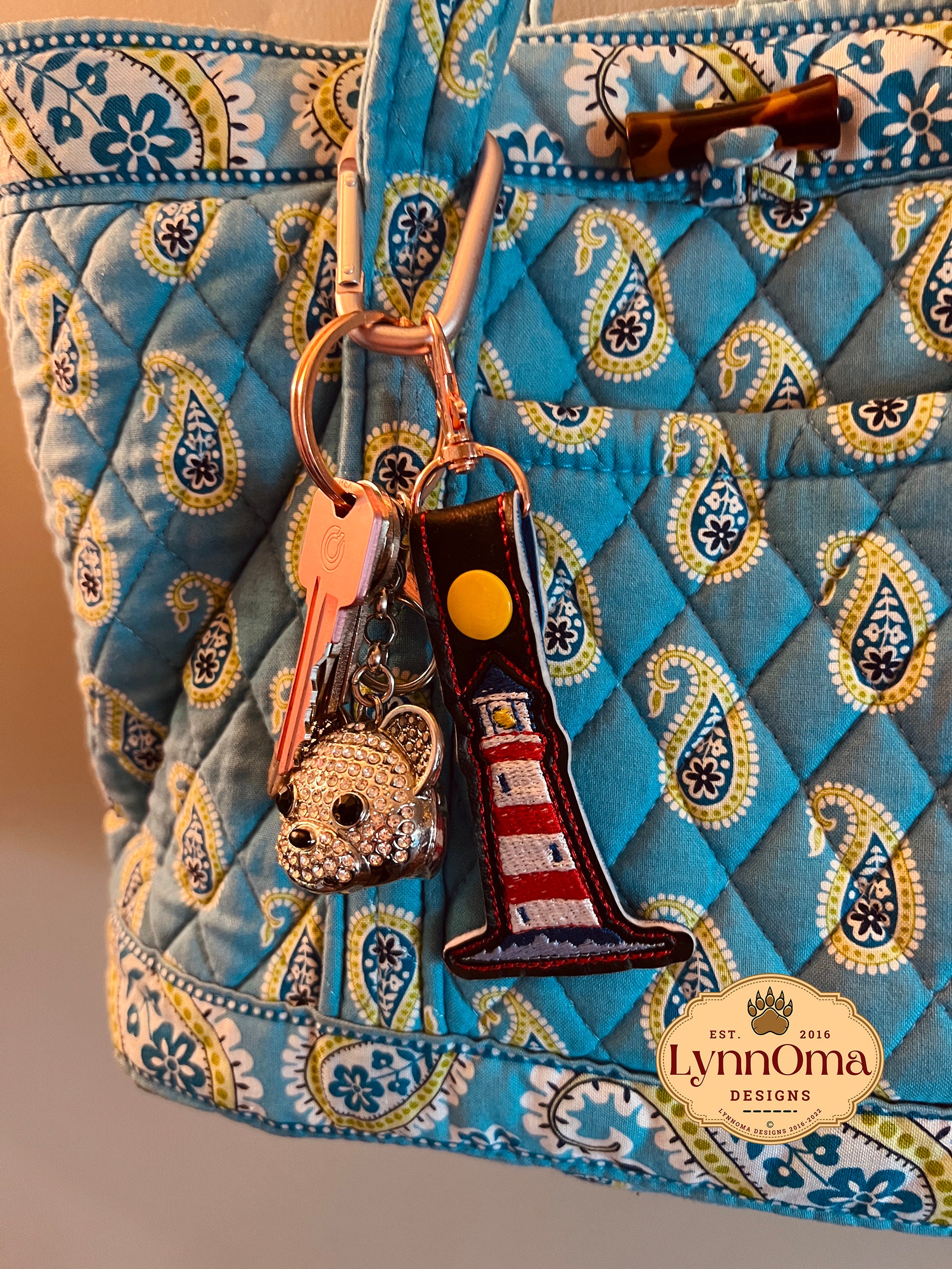 Digital File Embroidered Lighthouse Key Chain Fob Design for - Etsy