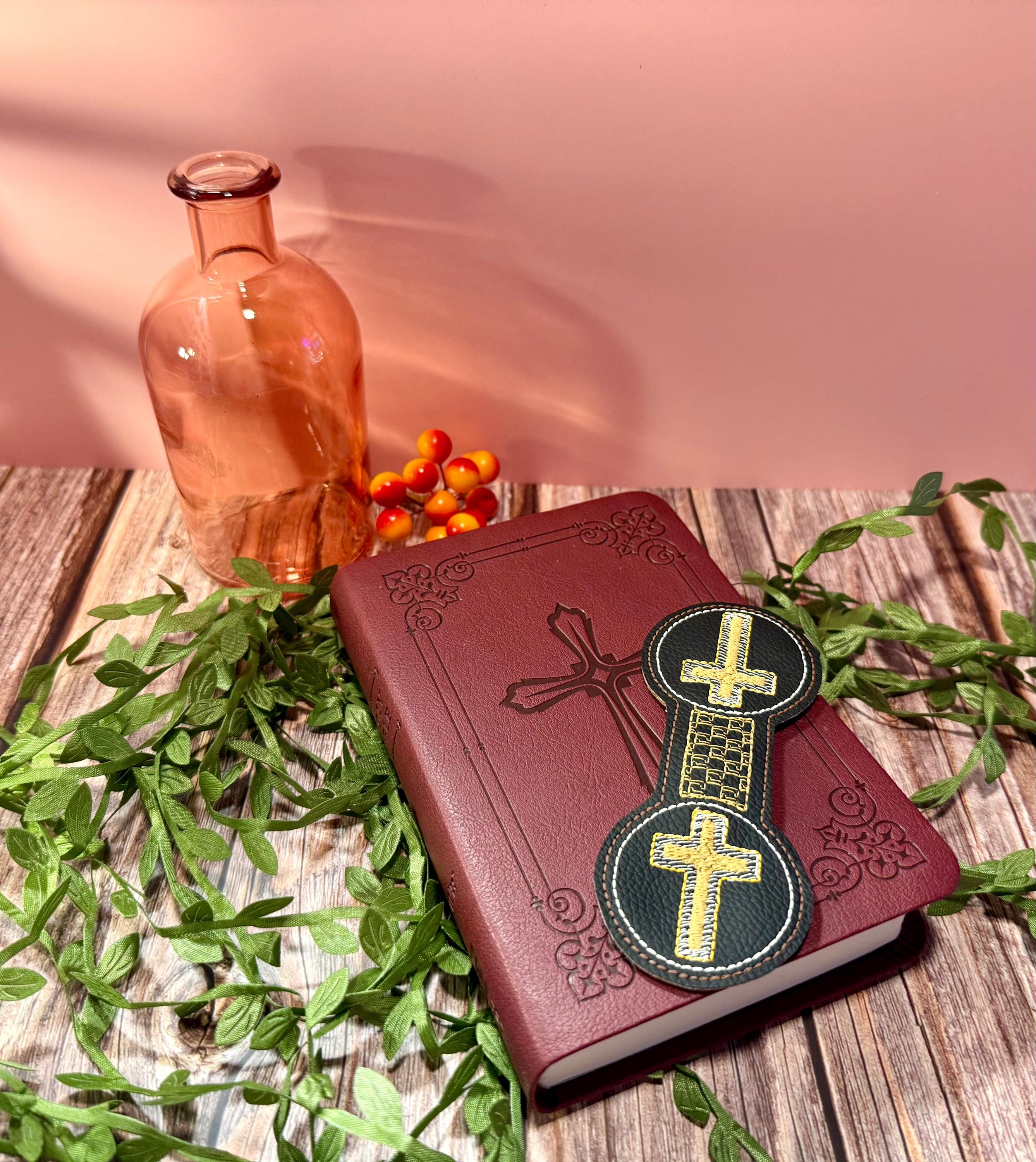 Embroidered Cross Bookmark Design: Magnetic Fridge Magnet (digital File ...