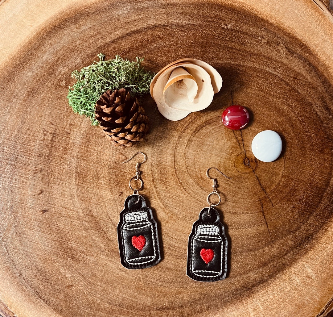 Digital File Embroidered Cute Canning Jar Earring Design for - Etsy