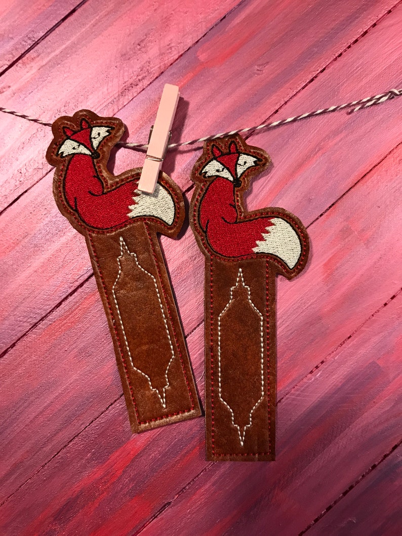 Digital File Embroidered Red Fox Bookmark Design for Machine | Etsy