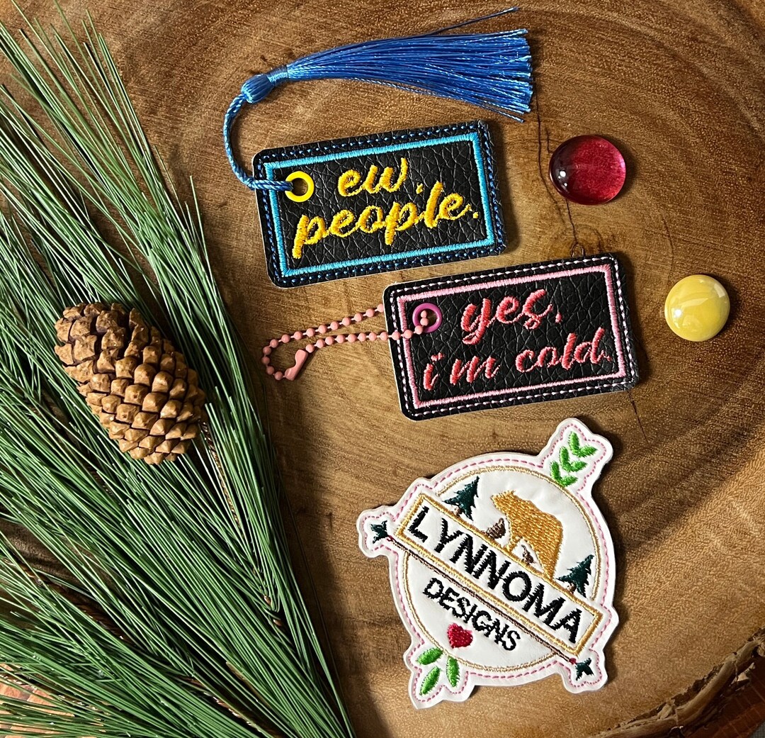 Embroidered Funny Key Fob Bookmark Designs: 4x4 Hoop (digital File) - Etsy