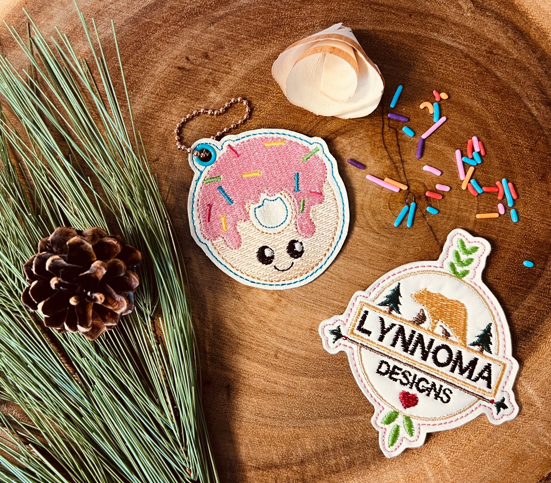 Digital File Embroidered Sprinkles Donut Key Fob Bookmark Design for ...