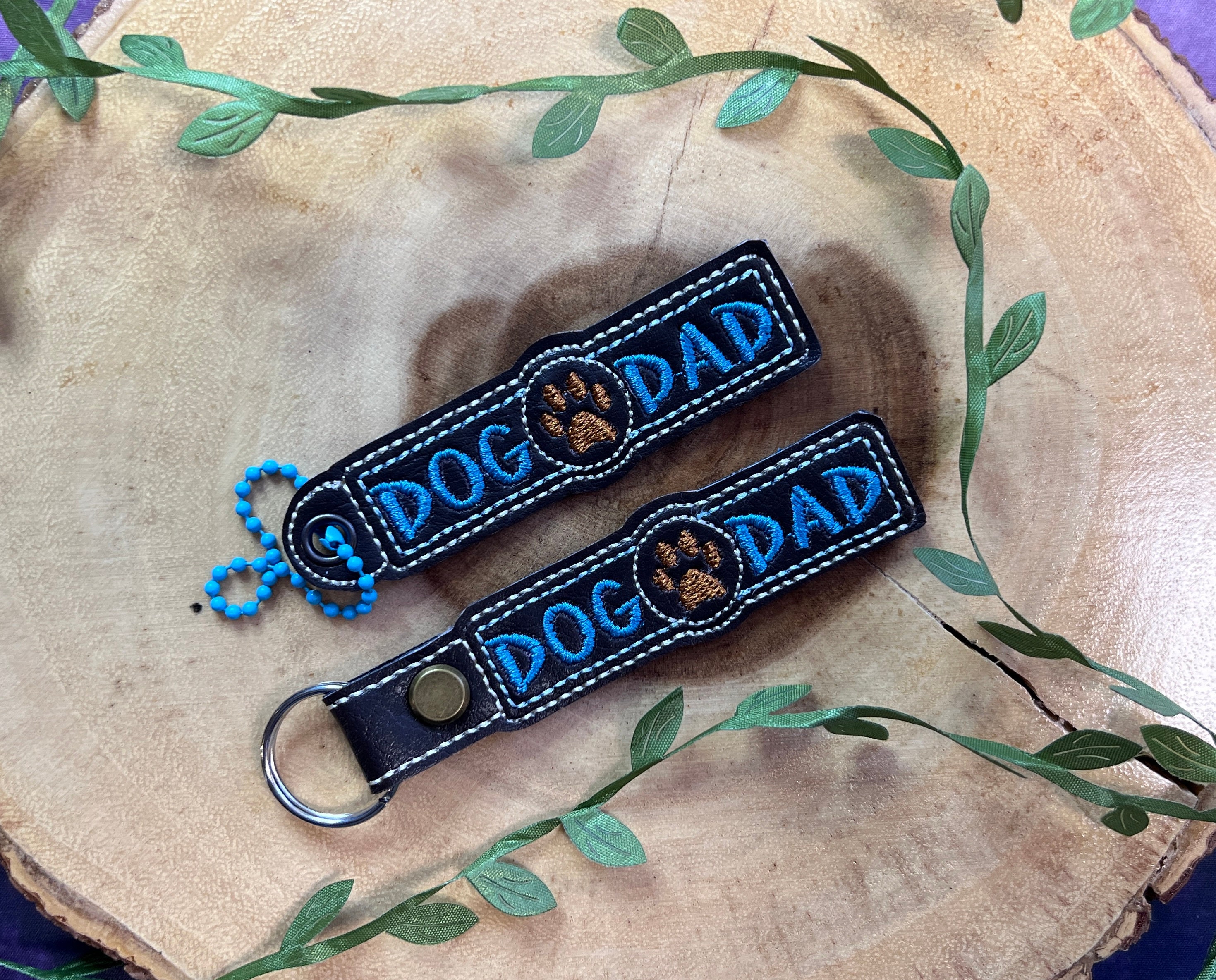 Embroidered Dog Dad Key Chain Fob, 4x4 Design (digital File) - Etsy